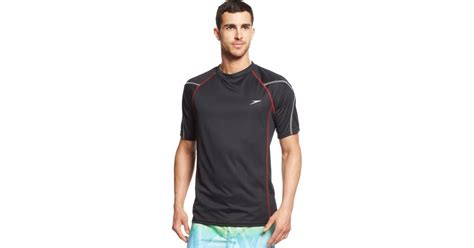 Speedo Synthetic Breaker Performance Swim T Shirt In Black For Men Lyst