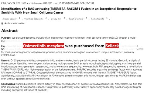 Osimertinib Mesylate Egfr 抑制剂 现货供应 美国品牌 免费采购电话400 668 6834