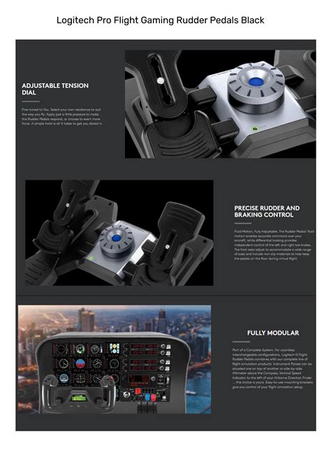Logitech Pro Flight Gaming Rudder Pedals Black Onecheq Onecheq
