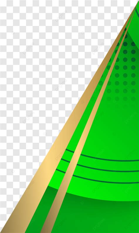 Green Abstract Header Footer With Gold Vector Shape Borders Header