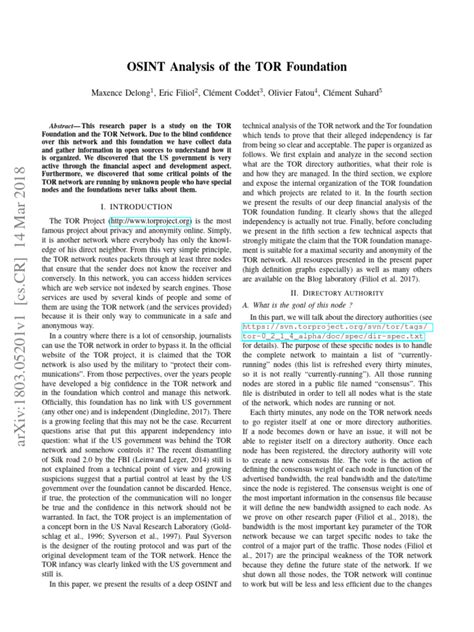 Osint Analysis Of The Tor Foundation Pdf Computer Network