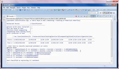 prototype project sentiment classification w naive bayes java