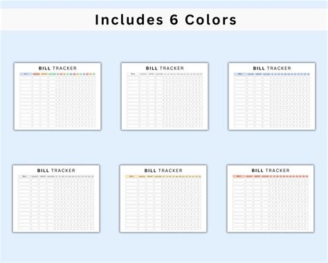Editable Monthly Bill Log Bill Payment Checklist Bill Pay Organizer Yearly Bill Tracker