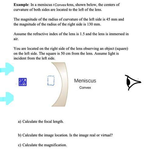 Example In A Meniscus Convex Lens Shown Below The Centers Of