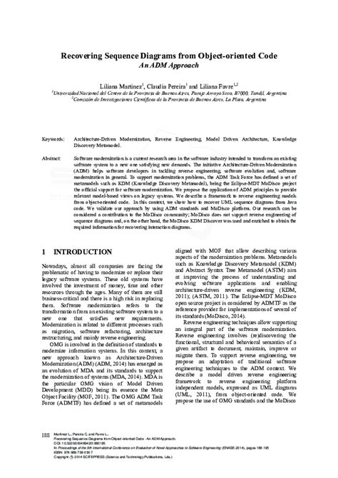 Pdf Recovering Uml Sequence Diagrams From Code