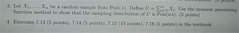 solved let x 1 dots x n be a random sample from pois