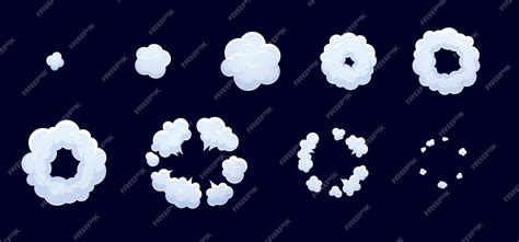 Premium Vector | Smoke cloud explosion sprite or bomb blast effects