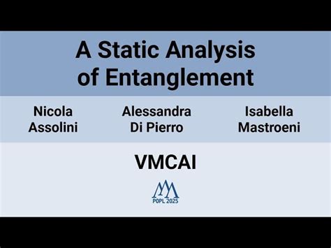 Free Video A Static Analysis Of Entanglement From Acm Sigplan Class