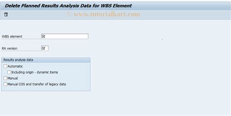 KKA P SAP Tcode Delete RA Data For WBS Element
