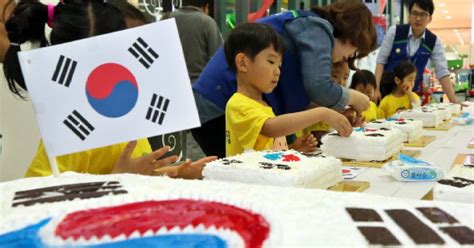 포토 우리쌀 케이크 위에 그리는 태극기
