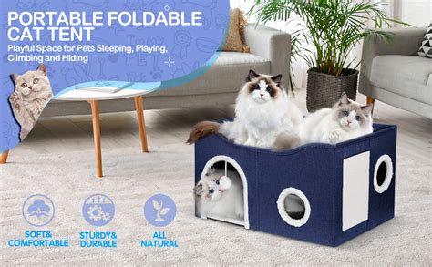 Heeyoo Cat House For Indoor Cats Large Cat Bed Cave With