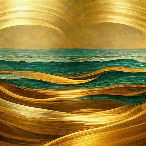 De Zee In De Stijl Van Gustav Klimt Van Whale Sons Op Canvas Behang