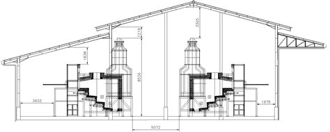 Autocad 2d Drawing Of Cross Section Of Incinerator Plant With Details Cad File Dwg File