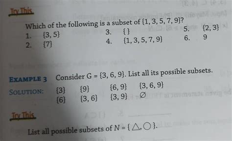 Sasagutan Lng Po Ung May Try This At Pag Hindi Sya Subset Eexplain Kung Bakit Brainly Ph