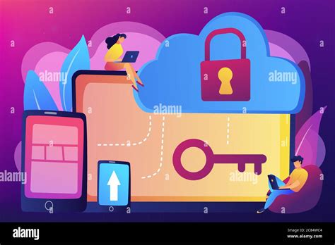 Cloud Computing Security Concept Vector Illustration Stock Vector Image Art Alamy