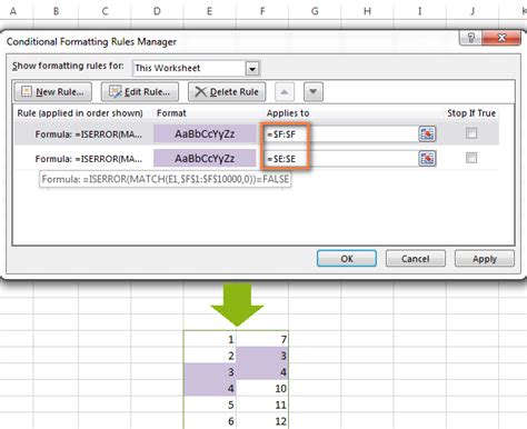 excel conditional formatting formulas