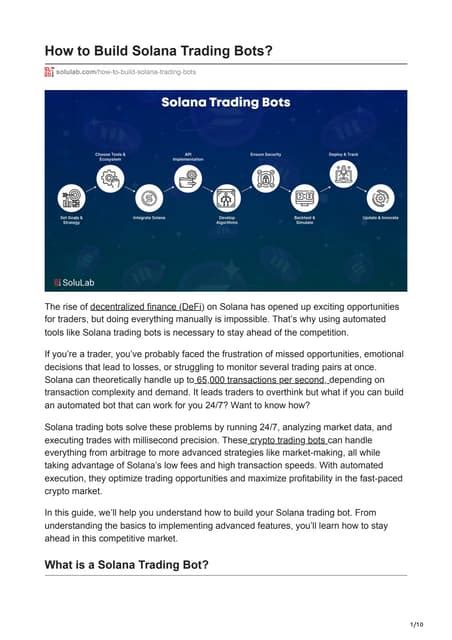 How To Build Solana Trading Bots Solualab Pdf