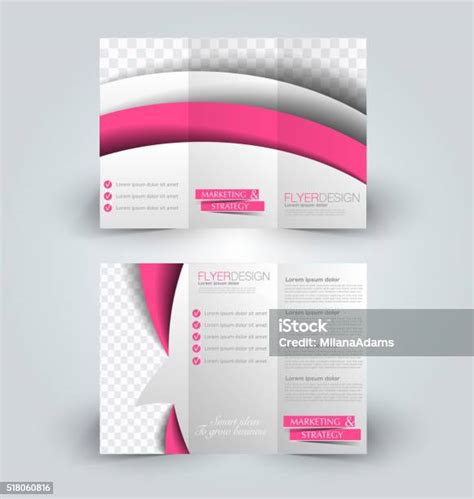 Brochure Mock Up Design Template For Business向量圖形及更多三摺小冊子圖片 三摺小冊子 企業