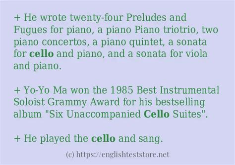 Cello Example Sentences Englishteststore Blog