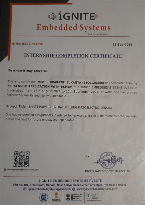 Internship Embeddedsystems Esp32 Iot Piezoelectricsensor Shivarathri Sukanya