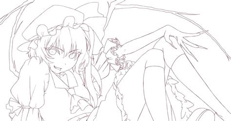 東方 フランちゃんの線画 乙。のイラスト Pixiv