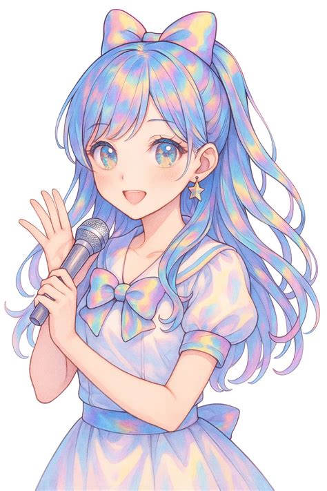 アイドル｜おしゃれでかわいい虹彩デザイン｜イラスト・フリー素材なら「シンテリ」