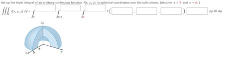 solved set up the triple integral of an arbitrary continuous