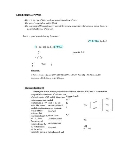 5 2 ohms law power energy pdf volt series and parallel circuits