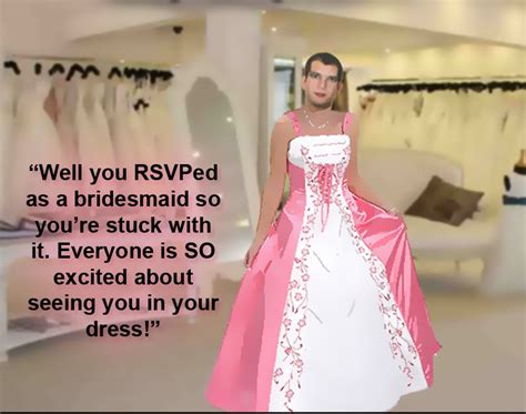 Satinmaids Forced Feminization Captions Male Bridesmaid In Pink Satin