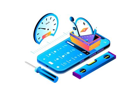 Premium Vector Tools App Isometric Concept Landing Page