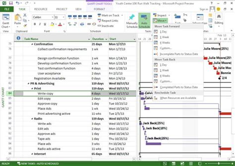 How To Move A Task In Project 2013 Dummies