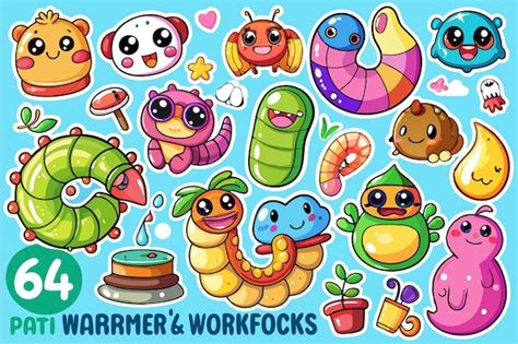 Cute Cartoon Characters With Different Colors And Designs Premium AI