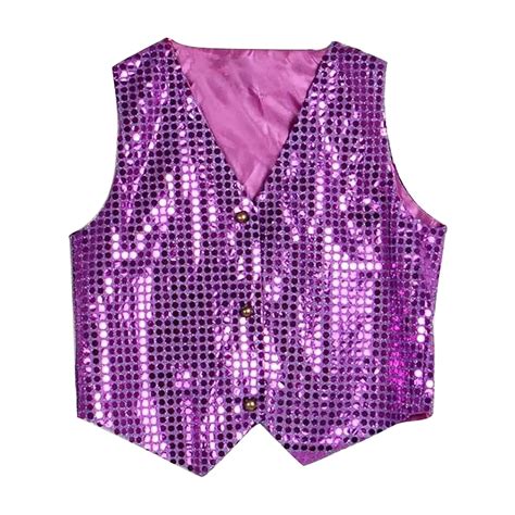 Alitao Camisole Tops Crop Tops Costume Vest Glitter Unisex Colorful