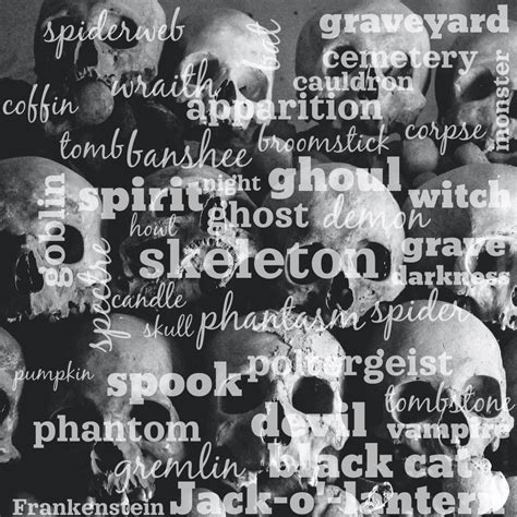 Halloween Words Nouns 🧛 A Word Cloud Wordcloud App