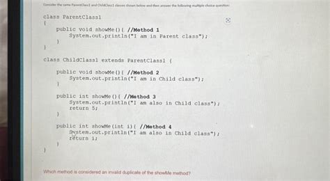Which Method Is Considered An Invalid Duplicate Of Chegg