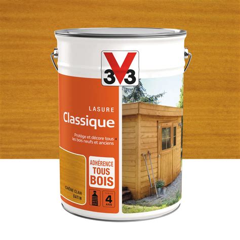 Lasure V33 Classique 4 ans chêne clair satiné 5 l | Leroy Merlin