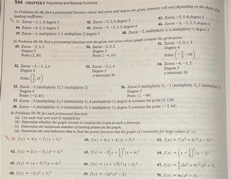 Solved CHAPTER Polynomial And Rational Functions In Chegg Com