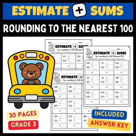 Estimate Sums Estimating Sums Rounding To The Nearest 100 Tpt