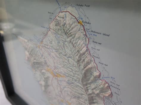 3d Topographic Raised Relief Map Oahu Army Map Service Corps Of