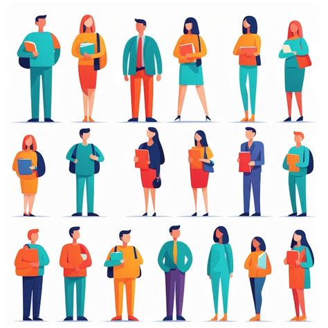 Premium Vector Set Of Business People Flat Vector Illustration