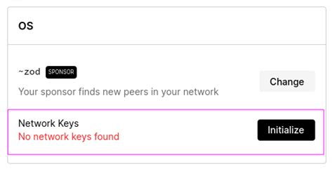 The Action Next To Set Network Keys In The ID Section Should Simply Say