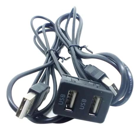 Black Double Usb Adapter Socket Dashboard Mounted Mercadolibre