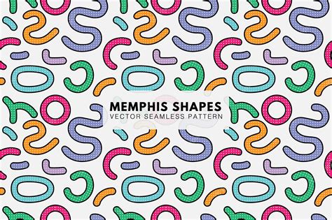 Premium Vector Memphis Pattern Memphis Colorful Curve Line Shapes Vector Design Seamless