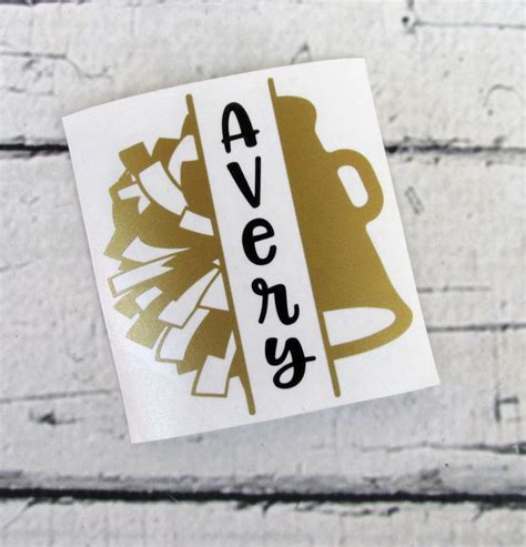Cheer Decal Vinyl Sticker Personalized Cheerleader Decal Tumbler Decal