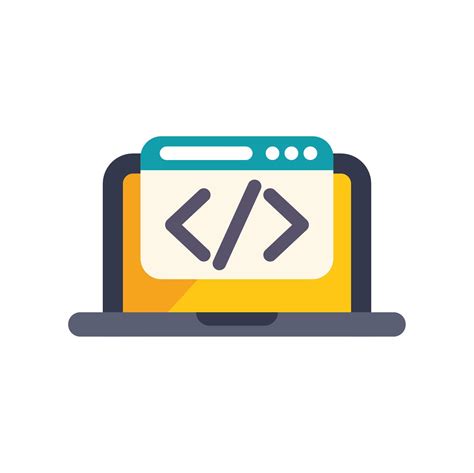 Laptop Showing Html Code On Screen Programming Concept Icon
