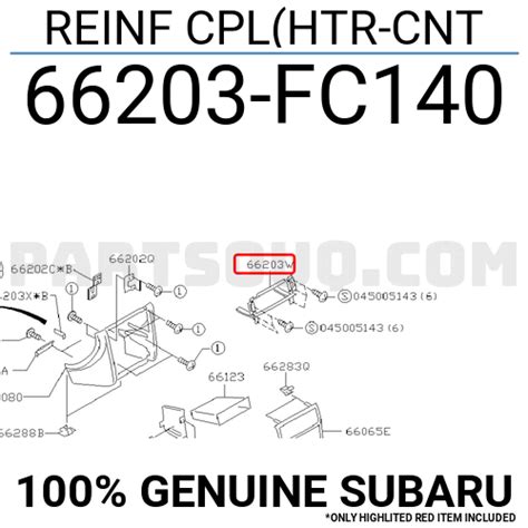 Reinf Cplhtr Cnt 66203fc140 Subaru Parts Partsouq