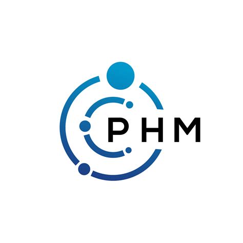 Diseño De Logotipo De Tecnología De Letras Phm Sobre Fondo Blanco Phm