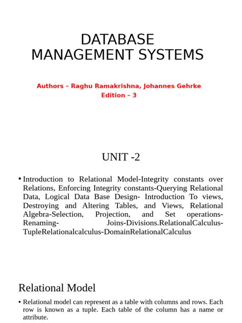 Unit 2 Pdf Relational Model Relational Database
