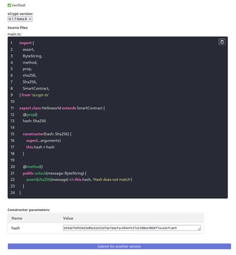 How To Verify A Contract Scrypt