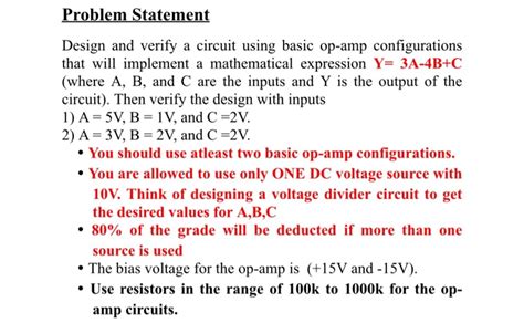Solved Problem Statement Design And Verify A Circuit Using